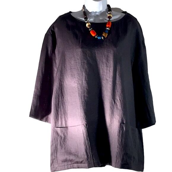 Lintico | Tops | Nwt Lintico Pure Linen Gray Blouse L | Poshmark